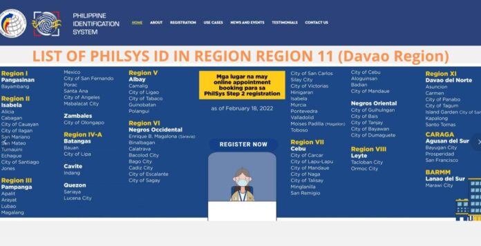 List of PhilSys Registration Centers in Region 11 (Davao Region ...