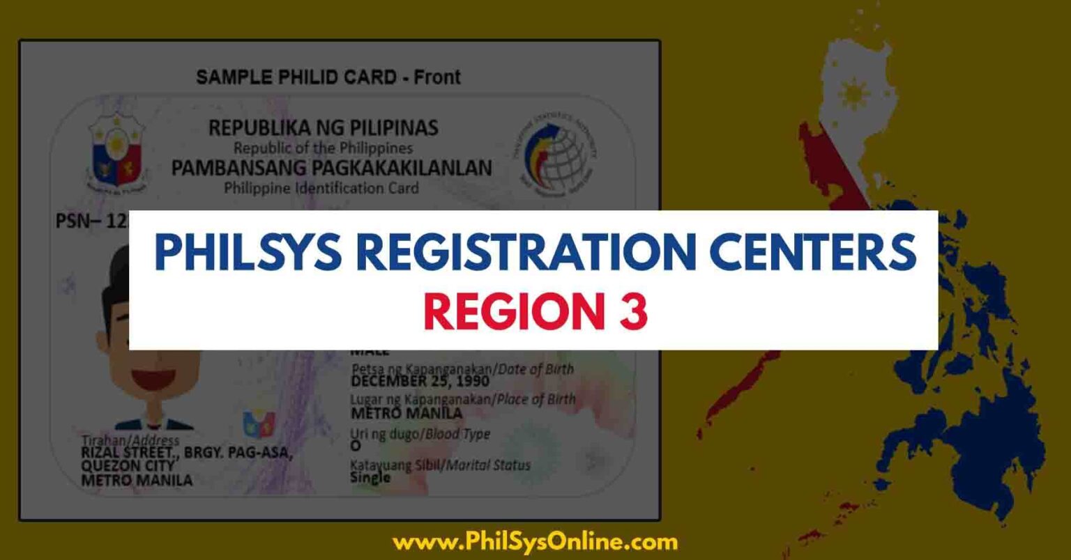 List of PhilSys Registration Centers in Region 3 (Central Luzon ...